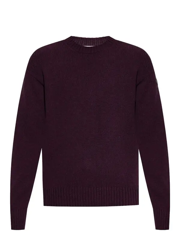 Moncler Cashmere-blend Wool Crewneck Sweater - Burgundy