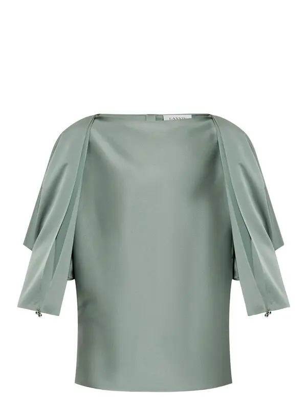 LANVIN Satin Top With Metal Bead Detail - Green