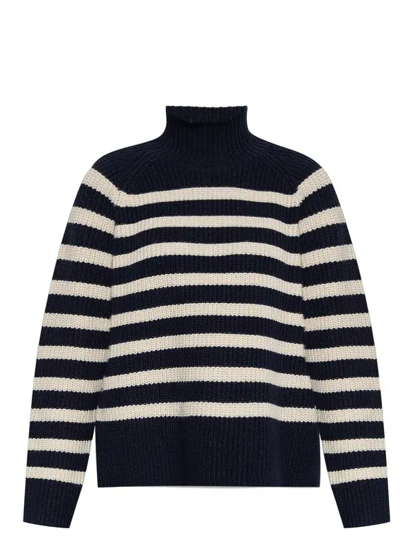 Munthe Arissa Striped Turtleneck Sweater - Navy Blue