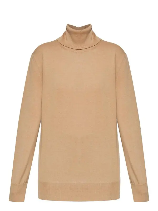 JIL SANDER Wool Turtleneck Sweater - Beige