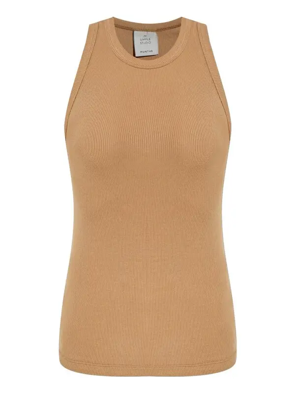 Munthe Tank Top With Stand-up Collar - Beige