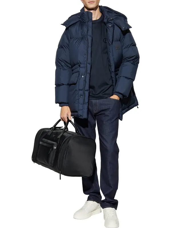 Emporio Armani Down Jacket With Detachable Hood - Navy Blue