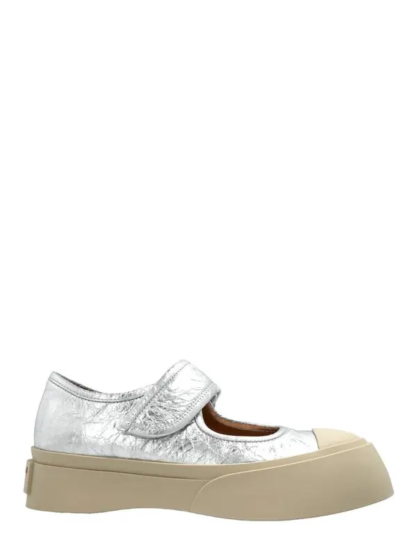 Marni Leather Platform Sneakers - Silver