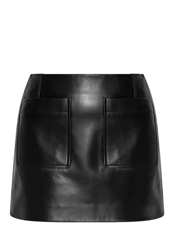 Bottega Veneta Leather Skirt With Pockets - Black