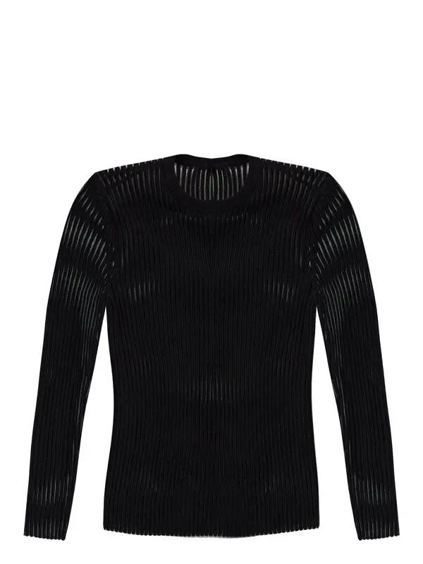 Helmut Lang Ribbed Long-sleeve Top - Black