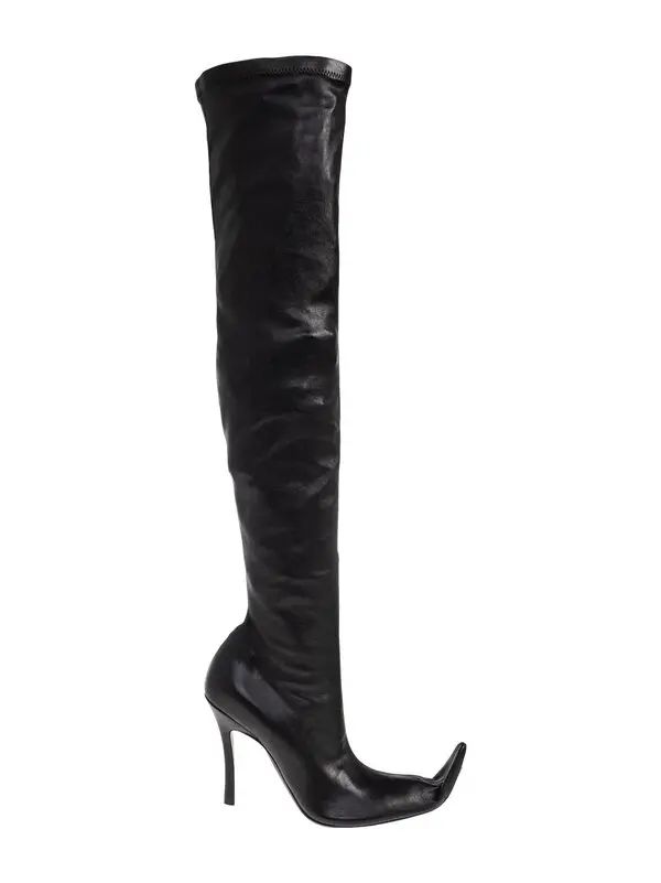 Balenciaga Poulaine High-heeled Over-the-knee Boots - Black