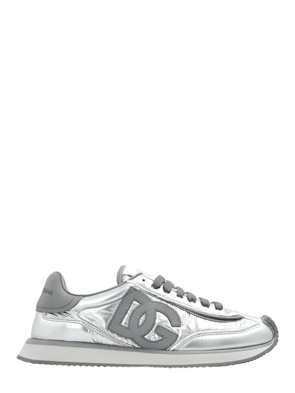 Dolce & Gabbana Dg Cushion Leather Sneakers - Silver