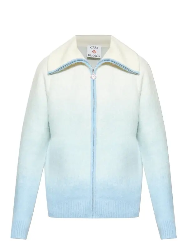 Casablanca Gradient Mohair-blend Cardigan - White