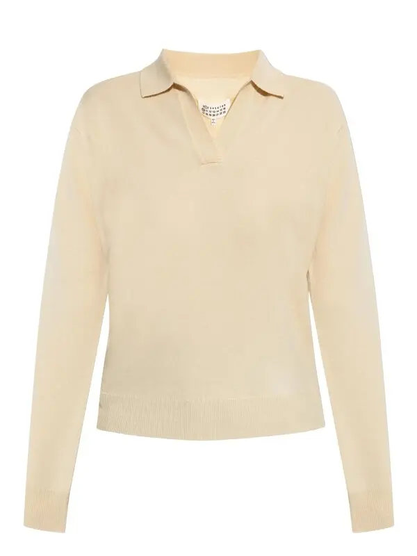 MAISON MARGIELA Wool Polo Shirt - Cream