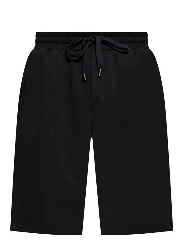Dolce & Gabbana Cotton Shorts With Embossed Logo - Black