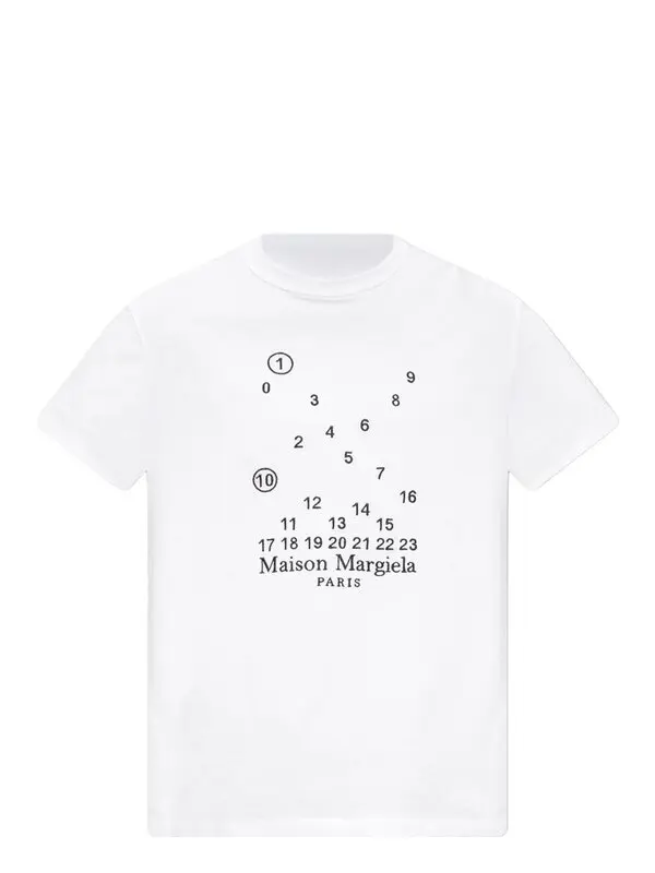 MAISON MARGIELA Logo-embroidered T-shirt - White
