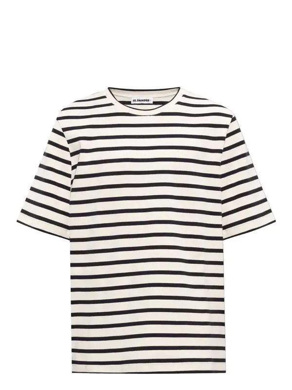 JIL SANDER Striped T-shirt - Cream