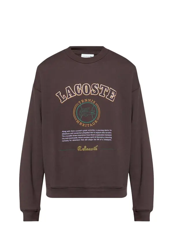 Lacoste Embroidered Logo Sweatshirt - Brown