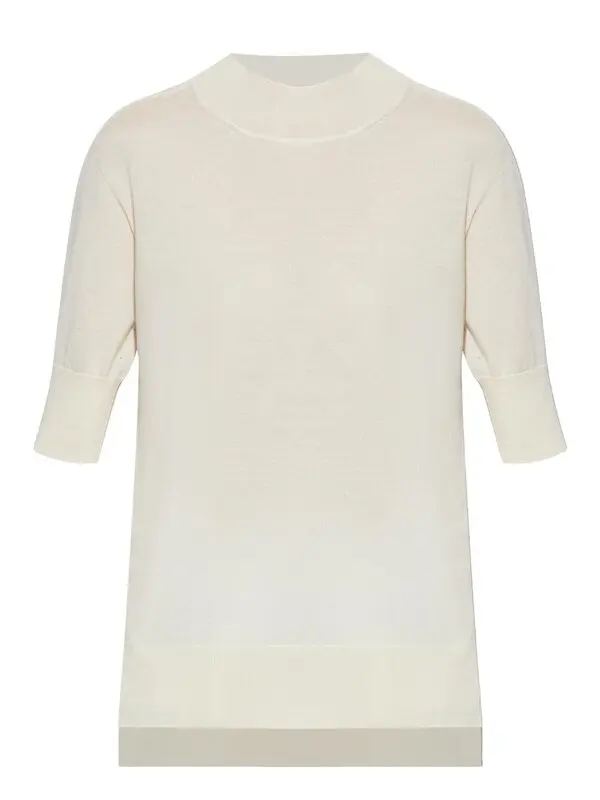 JIL SANDER Sweater With Stand-up Collar - Cream