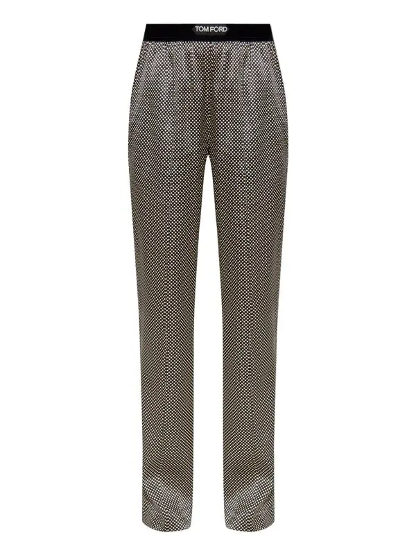 TOM FORD Silk Polka-dot Trousers - Black
