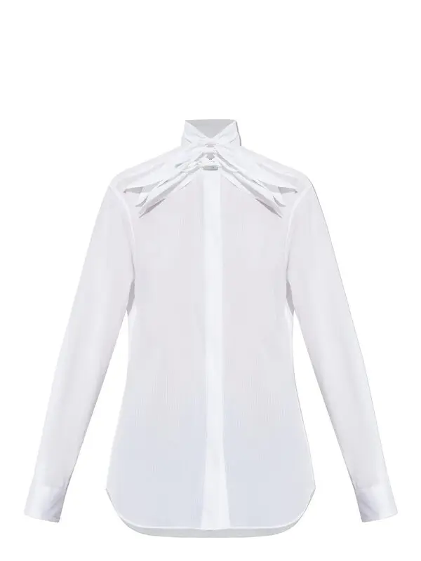 Moschino Blouse With Decorative Neckline Tie - White