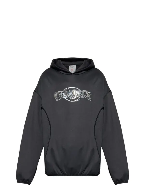 Casablanca Metallic Logo Oversized Hoodie - Black