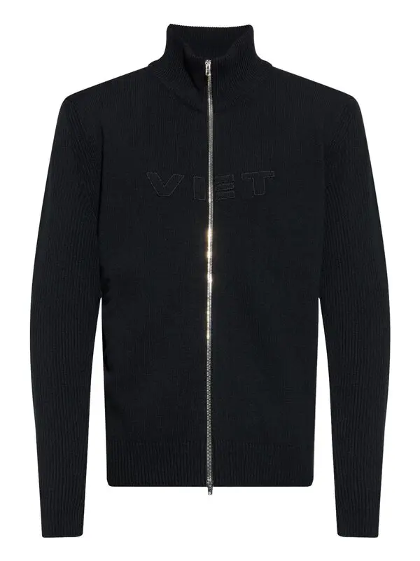 Vetements Zip-up Wool And Cashmere Cardigan - Black