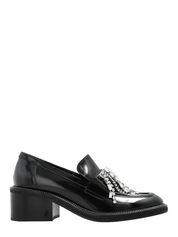 JIMMY CHOO Tylor Heeled Loafer Shoes - Black