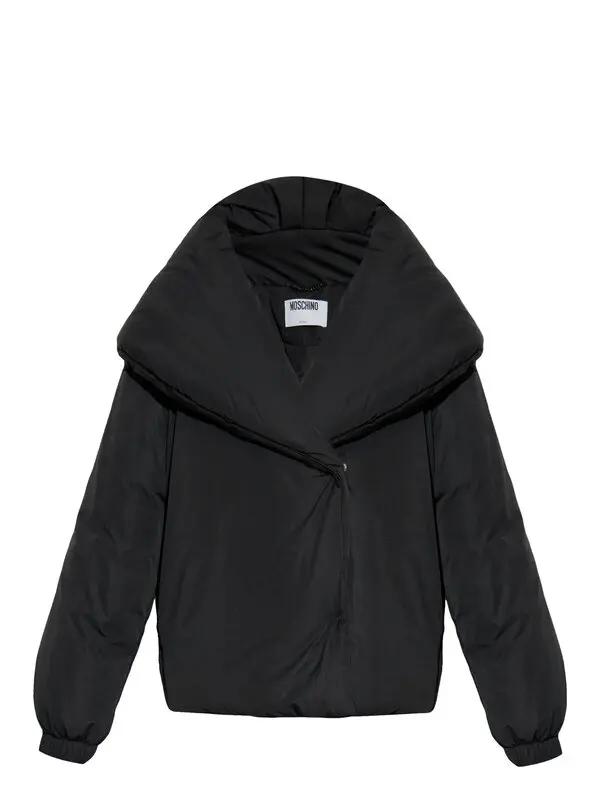Moschino Oversized Insulated Jacket With Wide Collar - Black