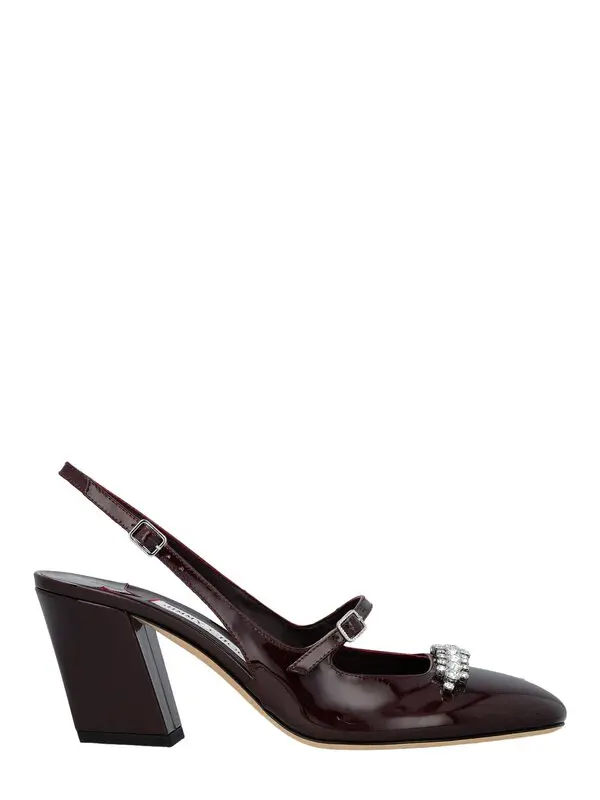 JIMMY CHOO Belinda Heeled Slingbacks - Burgundy