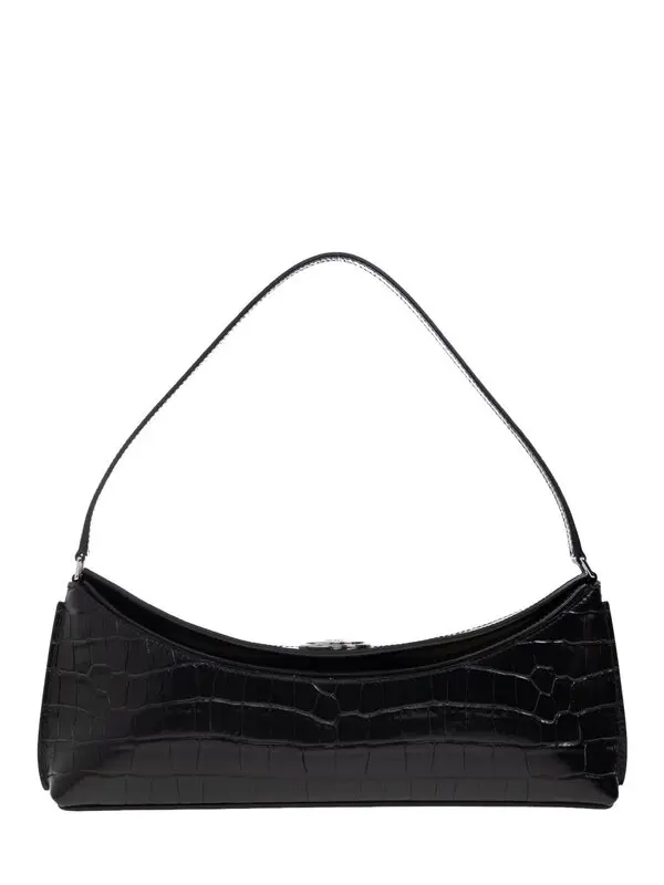 Jacquemus Le Pochette Ovalo Embossed Shoulder Bag - Black