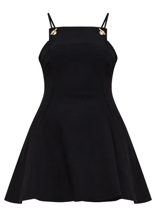 Cult Gaia Cotton Mini Dress With Gold Detail - Black