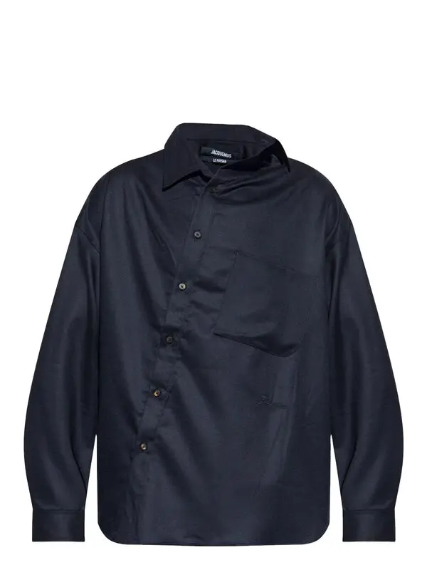 Jacquemus Wool Shirt ‘cuadro - Navy Blue