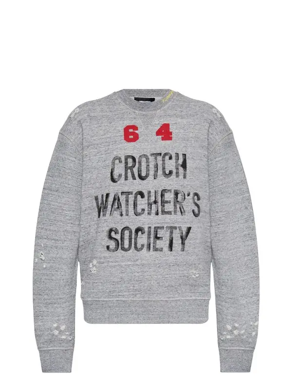 Dsquared2 Crotchwatcher's Society" Printed Sweatshirt - Grey