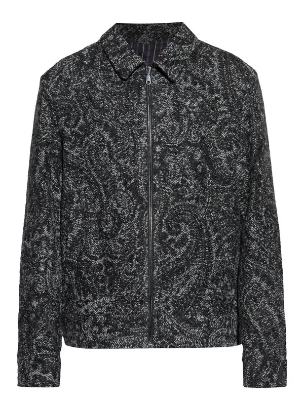 Etro Patterned Jacquard Jacket With Collar - Grey