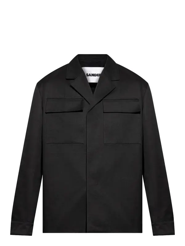 JIL SANDER Collared Cotton Jacket - Black