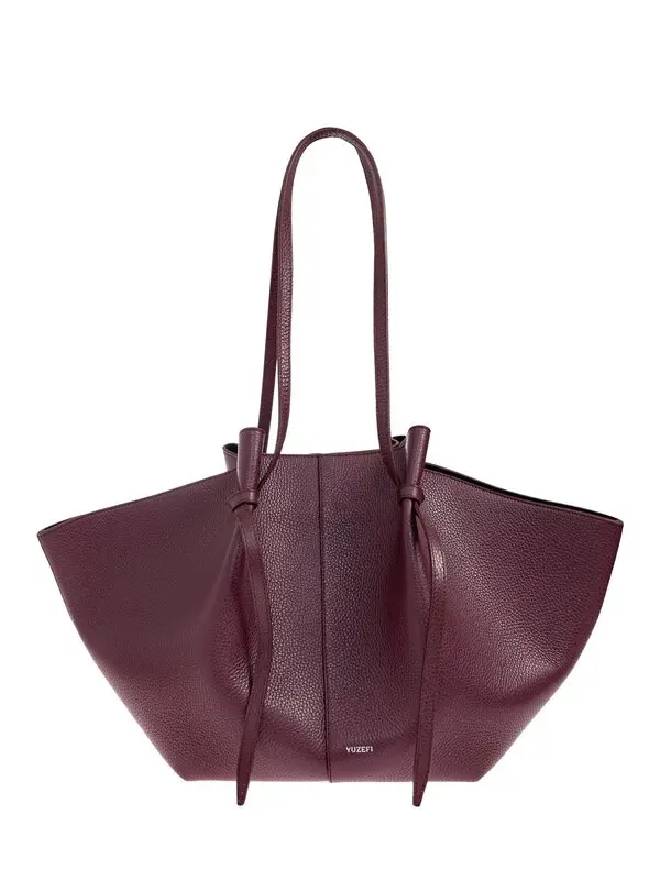 Yuzefi Mochi Large Leather Shopper Bag - Burgundy
