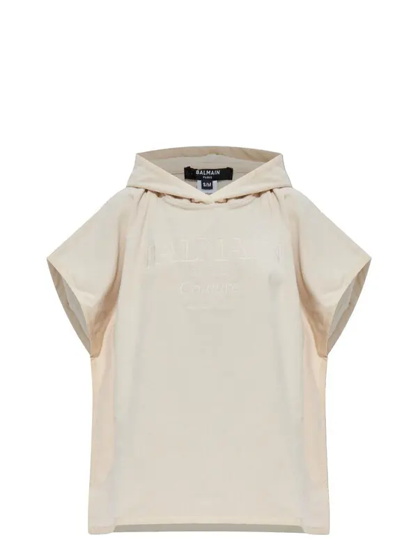 Balmain Cotton Terry Poncho - Cream