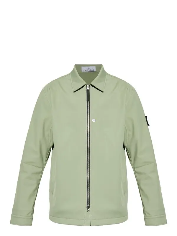 Stone Island Jacket With Logo Patch - Green