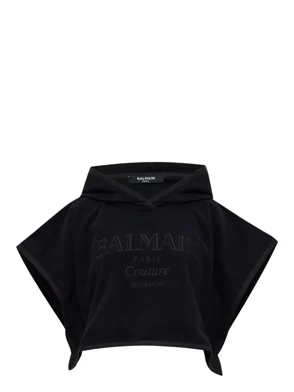 Balmain Cotton Poncho - Black