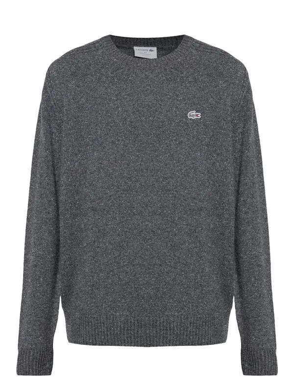 Lacoste Sweater With Embroidered Logo Patch - Grey