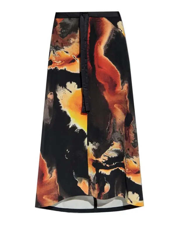 Y3 Printed Ankle-length Skirt - Black