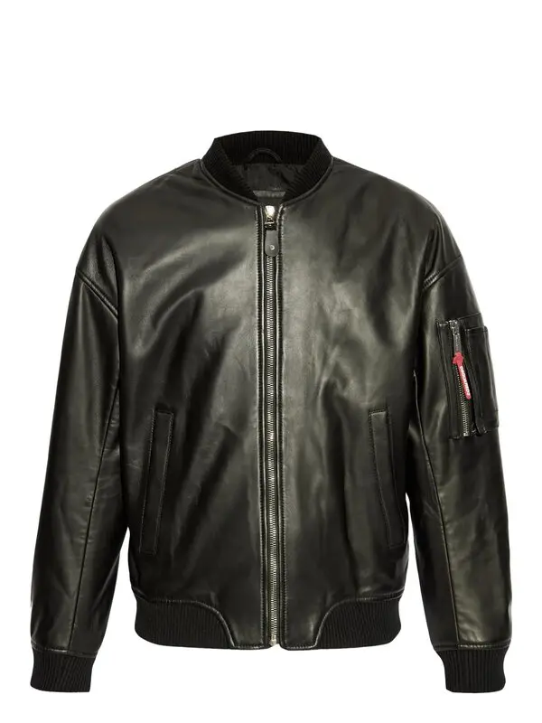 Dsquared2 Leather Biker Jacket - Black