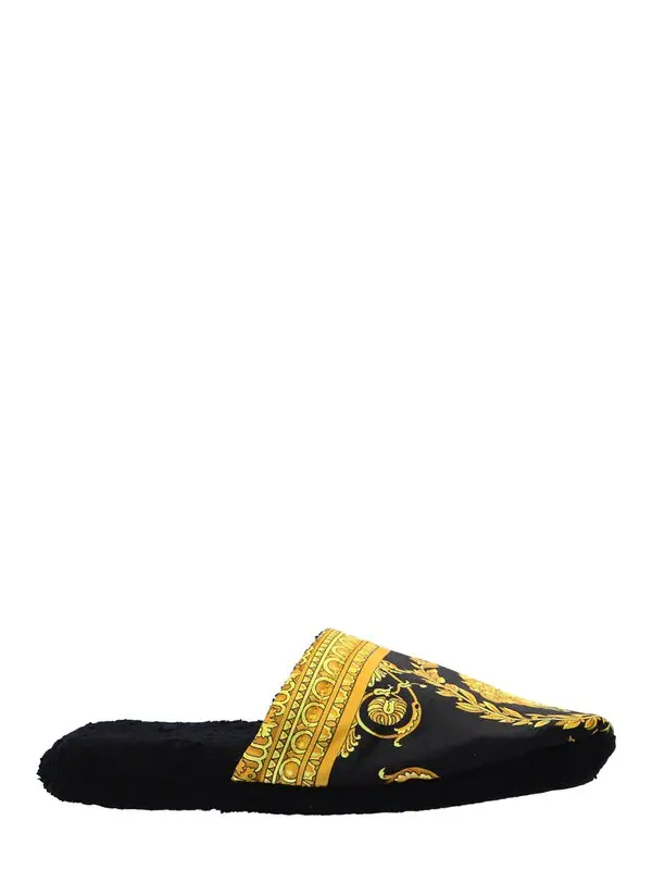 Versace Baroque Print Slides - Black
