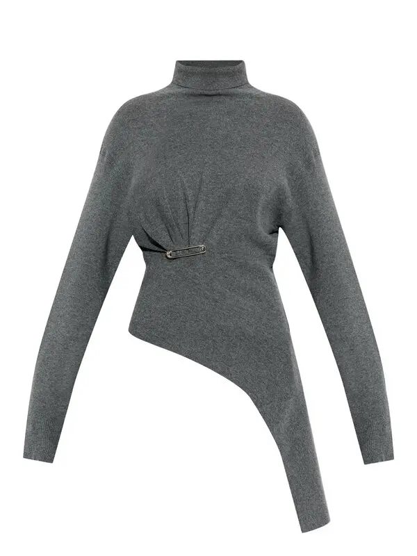 LANVIN Turtleneck With Appliqu - Grey