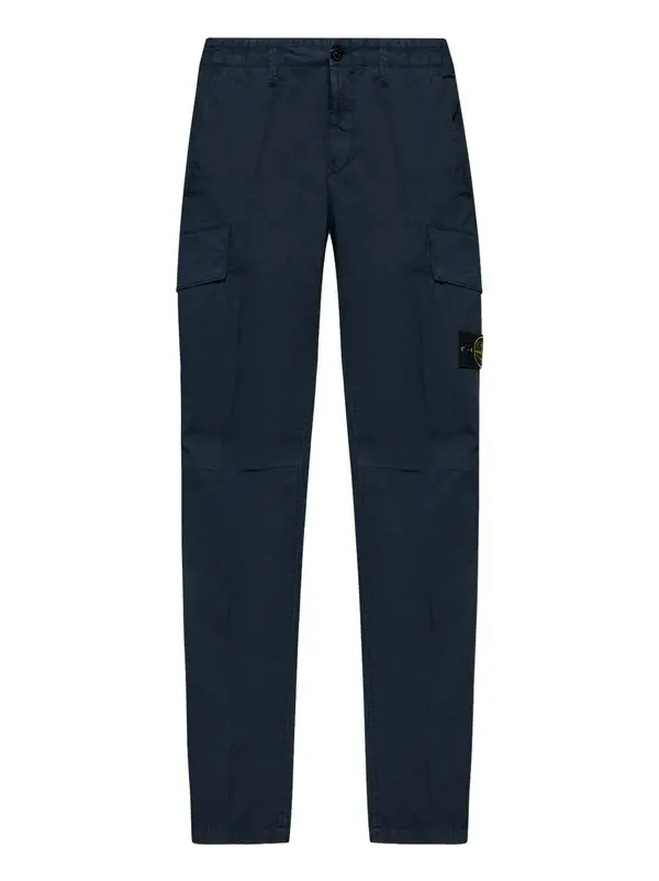 Stone Island Tapered Logo Trousers - Navy Blue