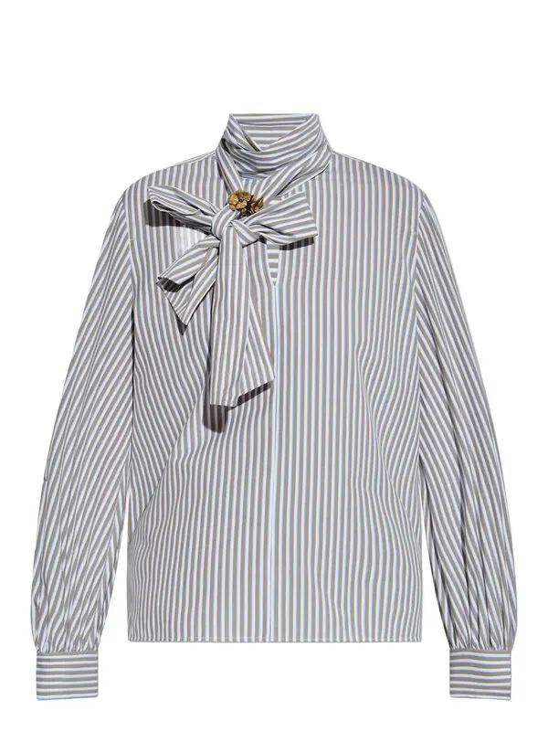Max Mara Disco" Shirt With Bow Detail - Beige