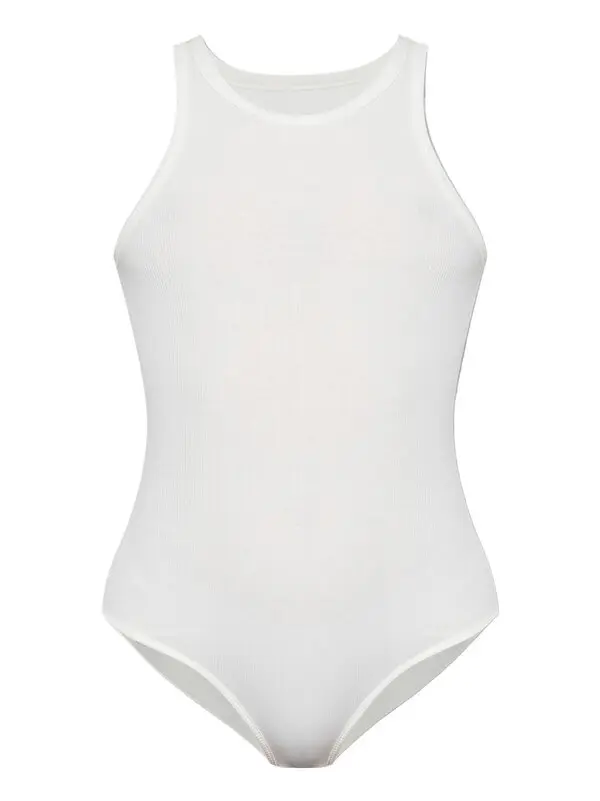 Alaïa Ribbed Sleeveless Bodysuit - White