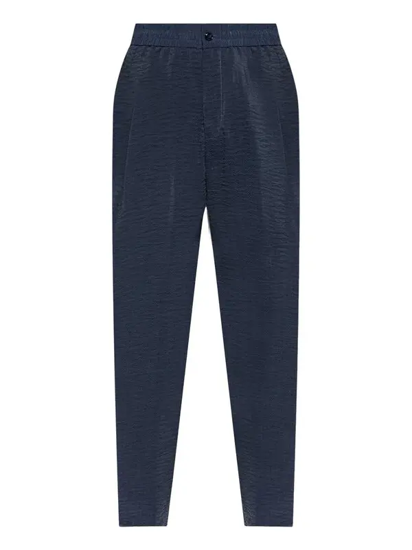 Giorgio Armani Herringbone Patterned Trousers - Navy Blue