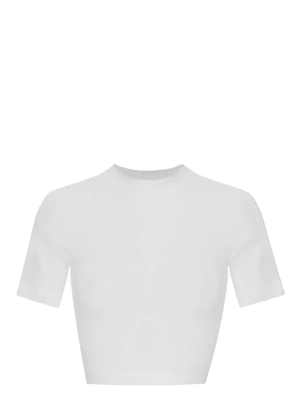 Alaïa Cashmere Short Sleeve Top - Cream