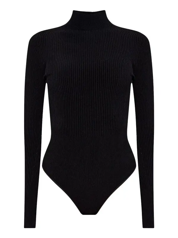 Alaïa Ribbed Bodysuit - Black
