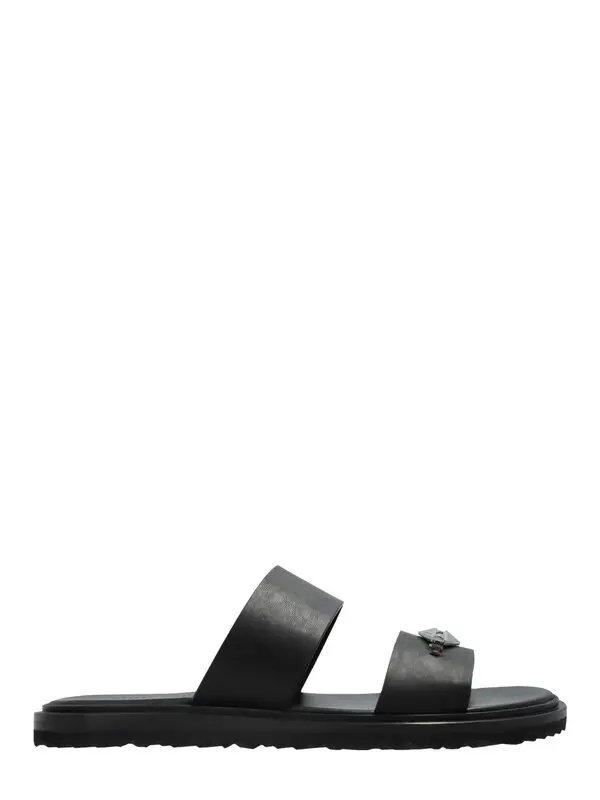 JIMMY CHOO Raiden Leather Slides - Black