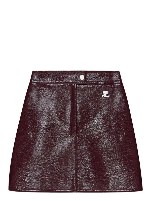 COURREGES Eco-leather Mini Skirt - Burgundy