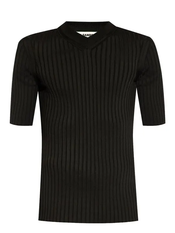 JIL SANDER Ribbed T-shirt - Black