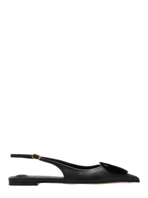 Jacquemus Duelo Leather Slingback Shoes - Black